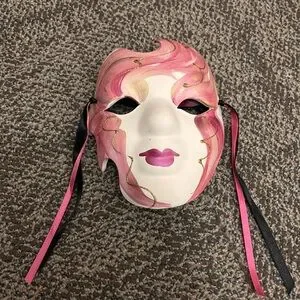 Wall Decor | Artistic Pink And White Wall Mask | Poshmark